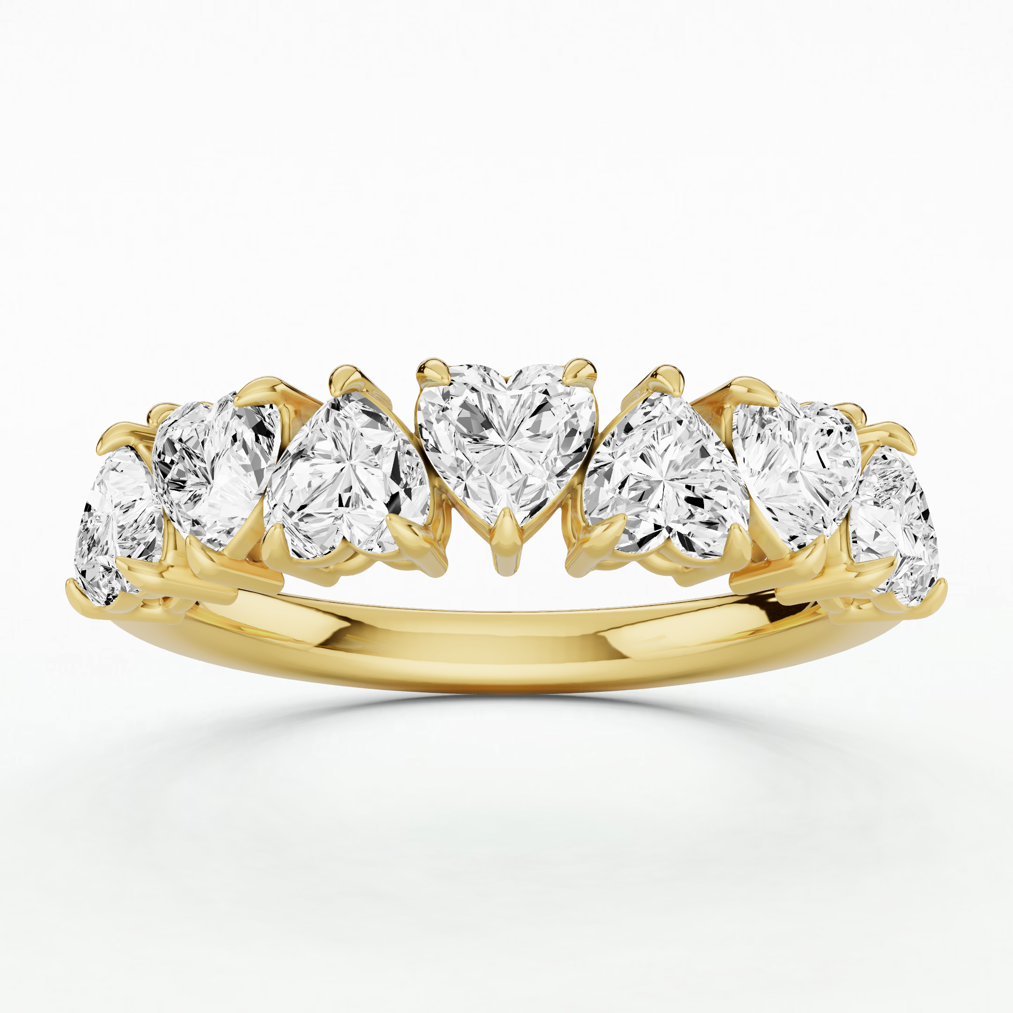 Lab Grown Heart Diamond Half Eternity Band-Heart – Dream Diamonds Jewellery