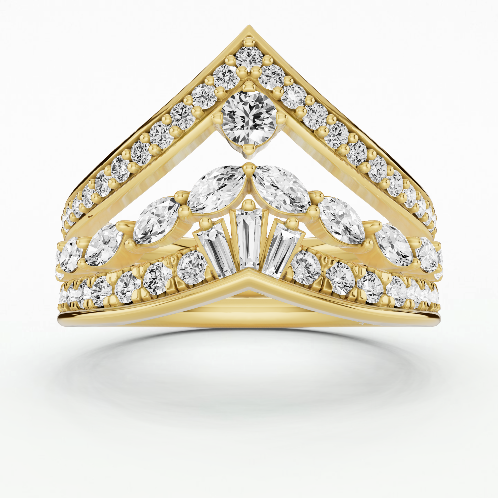 Catherine - Stackable Multi Row Lab Grown Diamond Stackable Ring - Mul ...