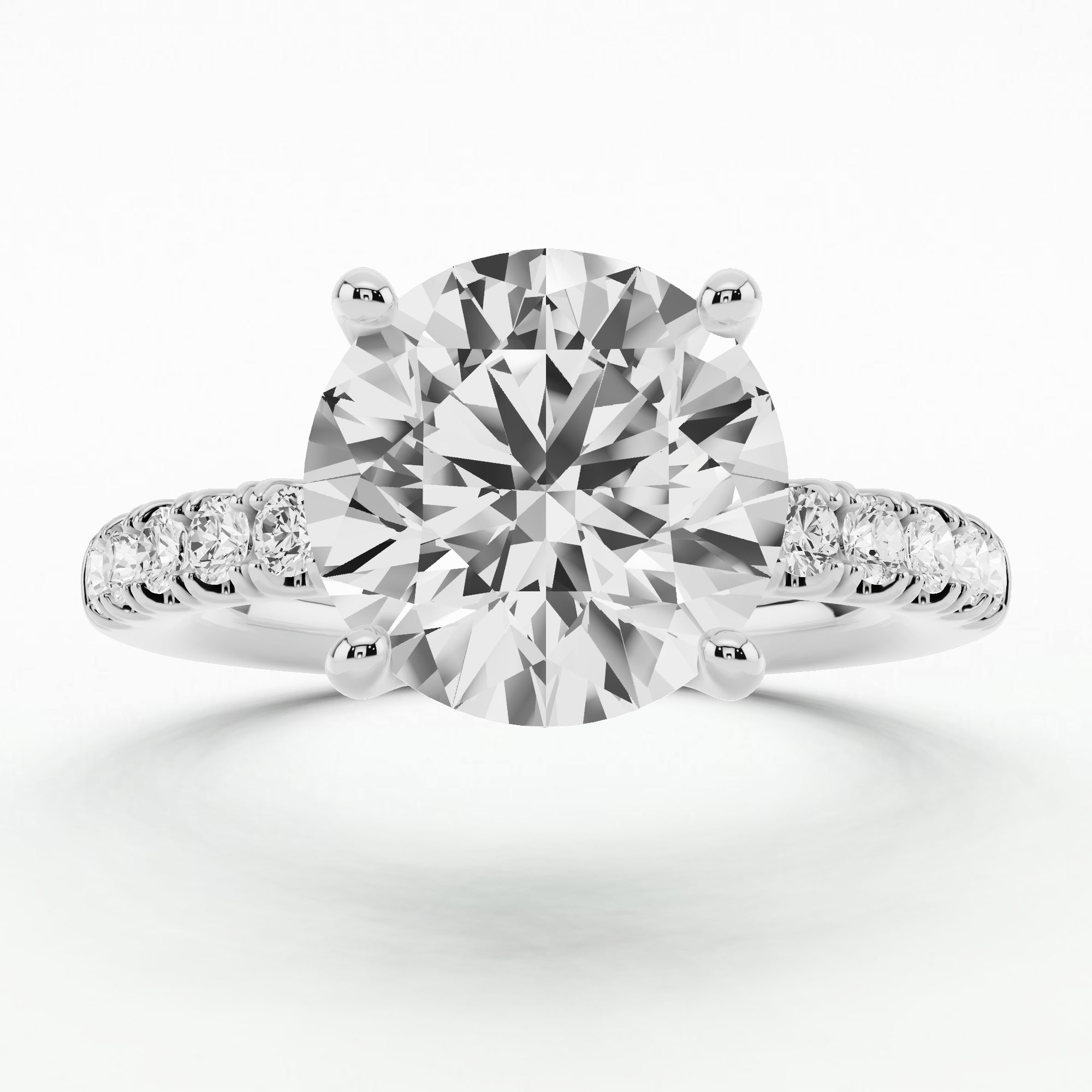 Classic French Pave Solitaire Ring -Round – Dream Diamonds Jewellery